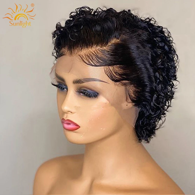 Cheap Pixie Short Hair Lace Frontal Wig Black Women Perruque Pixie Cut ...
