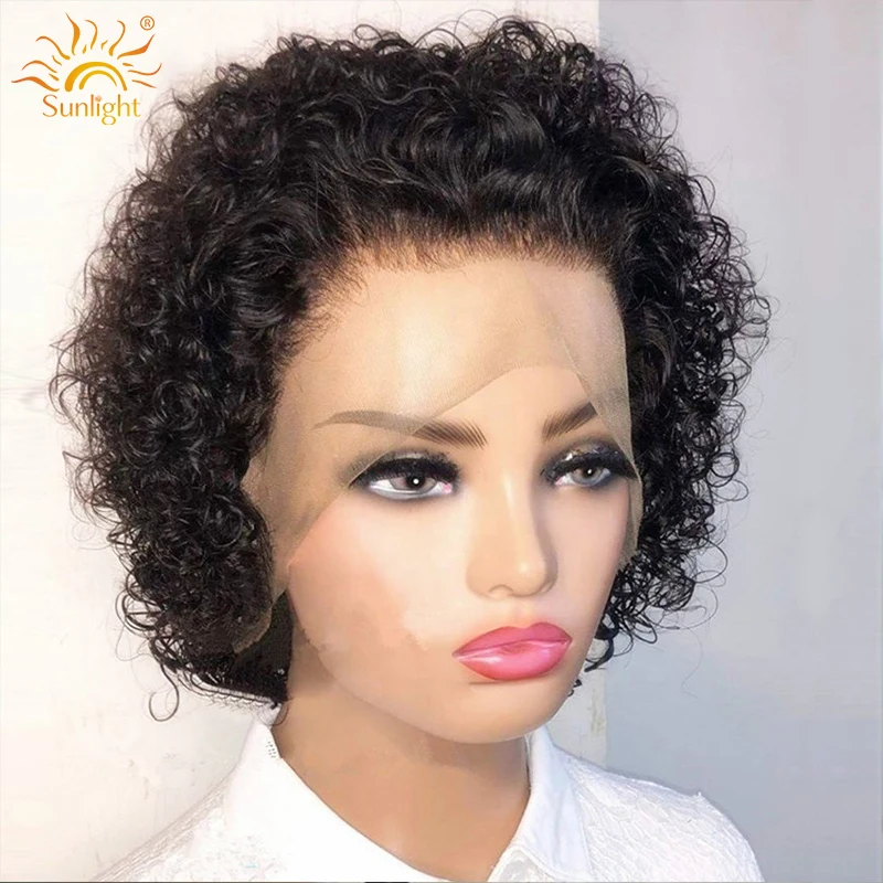 Cheap Pixie Short Hair Lace Frontal Wig Black Women Perruque Pixie Cut ...
